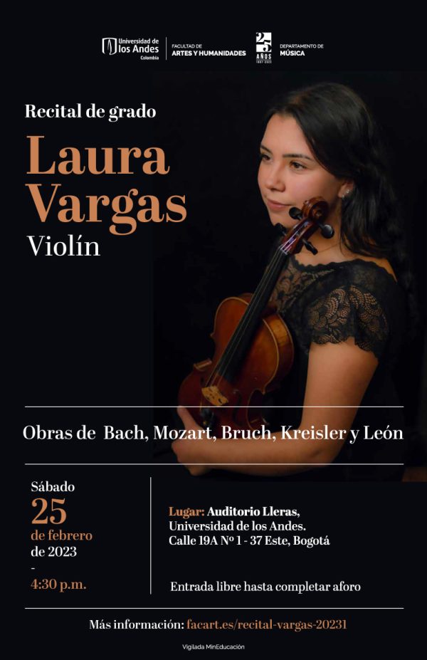 Recital de grado: Laura Vargas (violín) - Uniandes