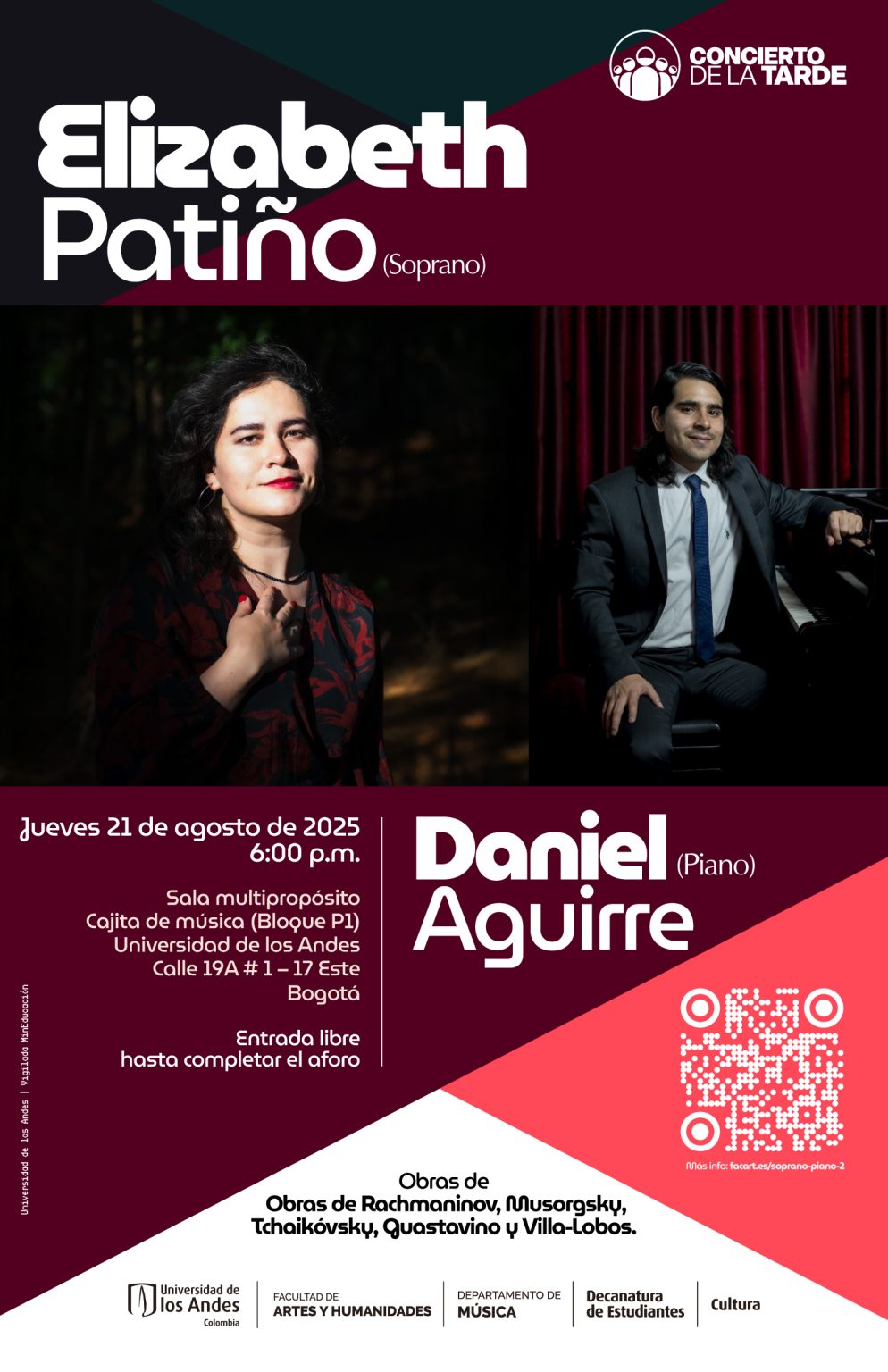 Concierto de la Tarde: Elizabeth Patiño (soprano) y Daniel Aguirre (piano)
